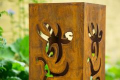 Feuersäule / Säule aus Metall Edelrost H: 60 cm