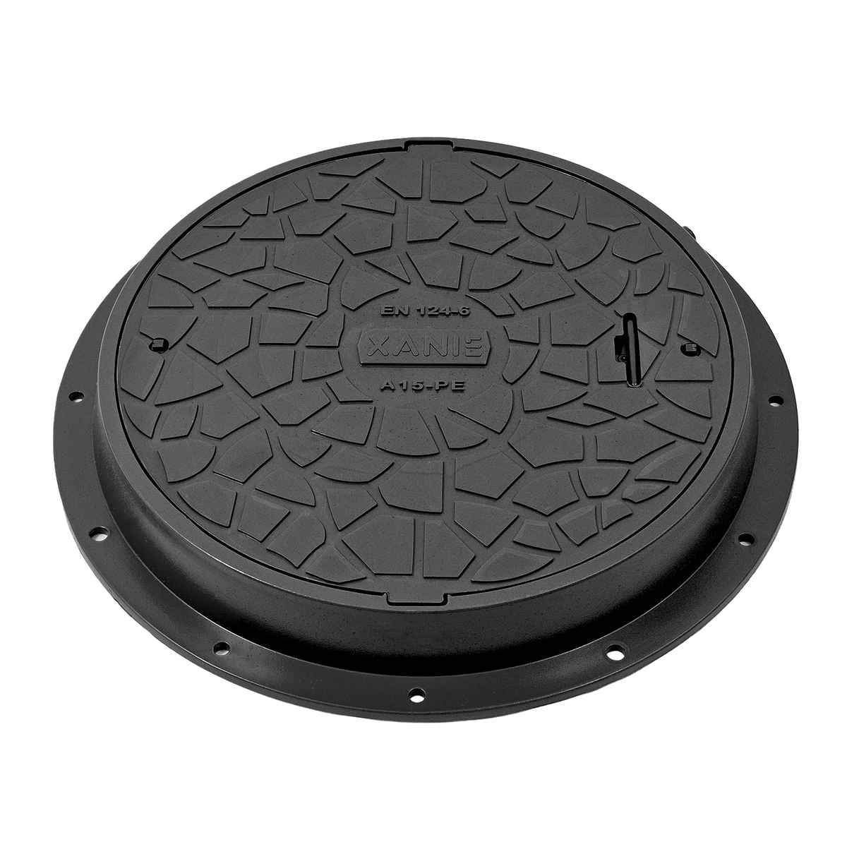 Schachtdeckel DN600 Kunststoff + Rahmen Ø 800 mm und Verriegelung - A15 ...