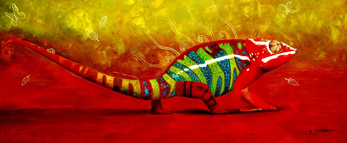 Modern Abstract - The colored chameleon t97513 75x180cm exzellentes ...