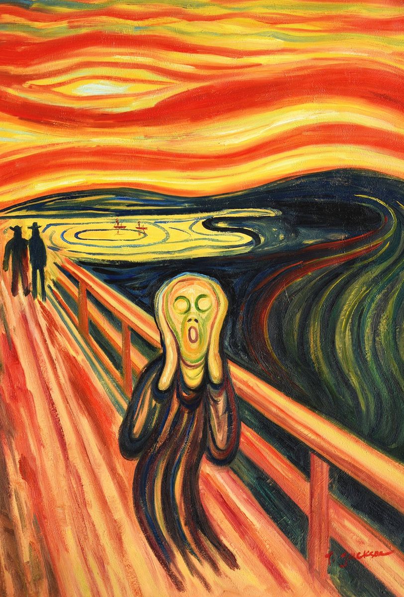 Edvard Munch - Der Schrei d98417 60x90cm handgemaltes Ölgemälde ...