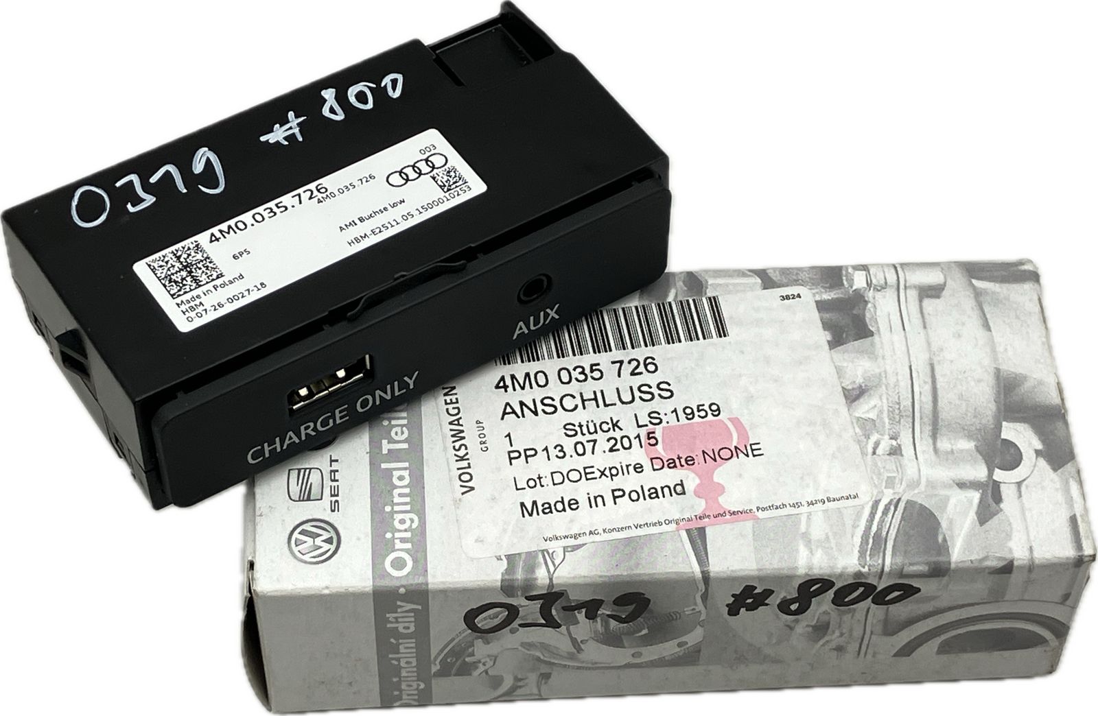 Anschluss externe Audioquellen Aux-IN USB Typ A 4M0035726 Audi A4 B9 Q7 ...