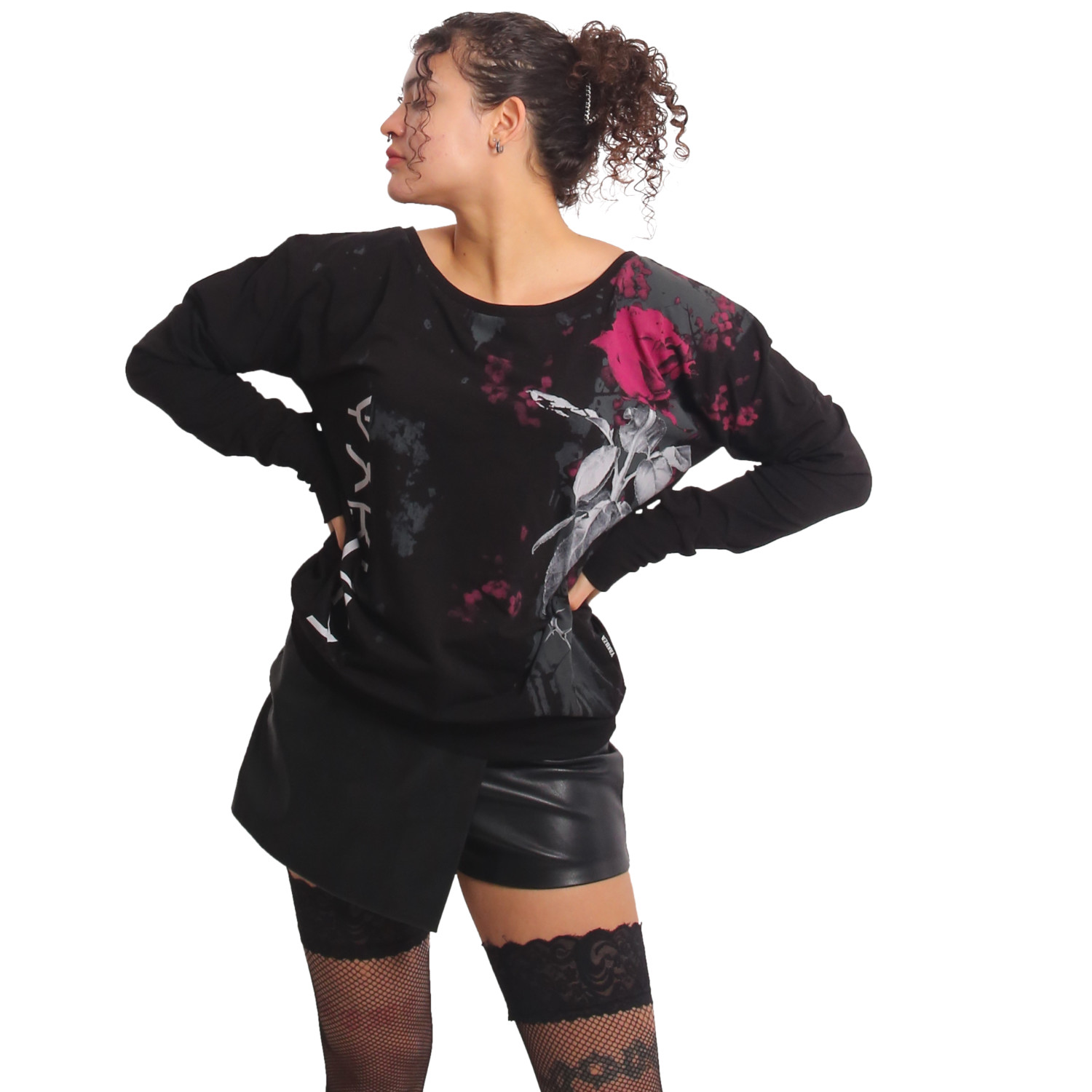 Rose Scratch Urban Longsleeve T-Shirt