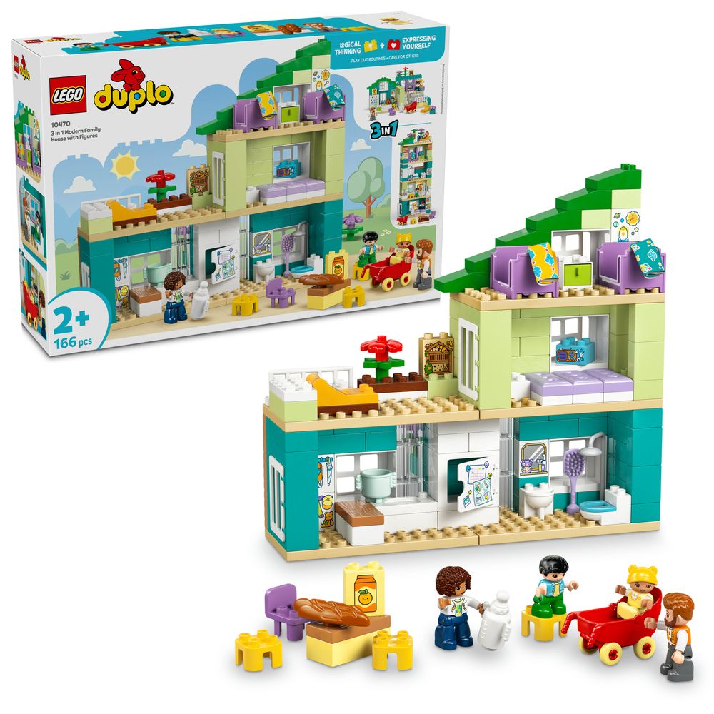 LEGO 10470 Modernes Familienhaus mit Figuren – 3-in-1-Set | JB Spielwaren