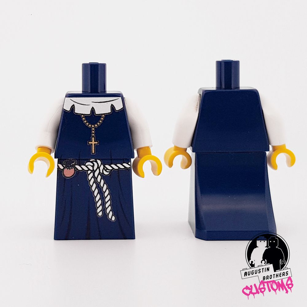 Custom medieval minifigure - House Monk: Var 5 darkblue/darkblue | JB ...