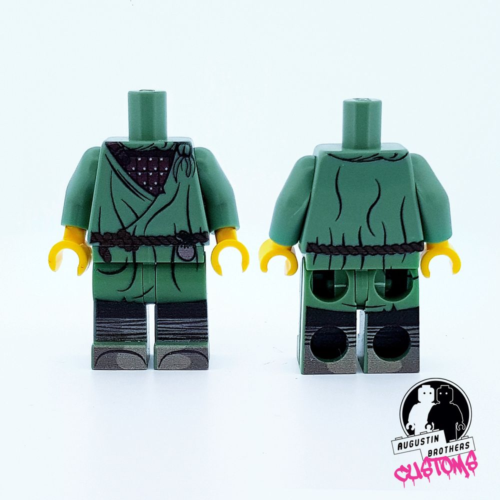 Custom Ritter Minifigur - Haus Pawn Knight: Var 1 sandgreen/sandgreen ...
