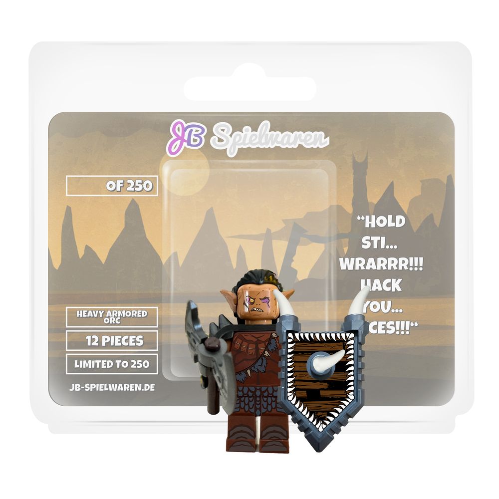 Custom Orc Minifigure with Axe and Shield | JB Spielwaren