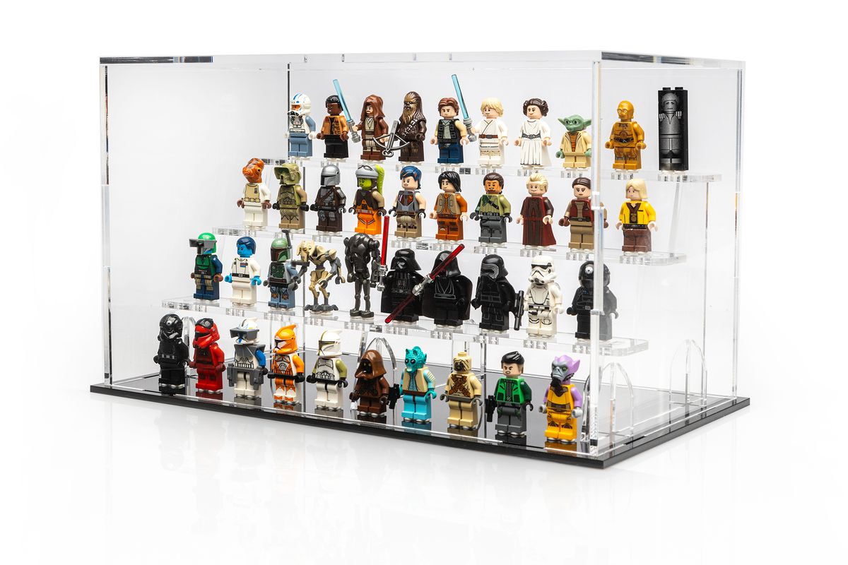 Wall display case for 40 LEGO® minifigures – transparent – BrickShell ...