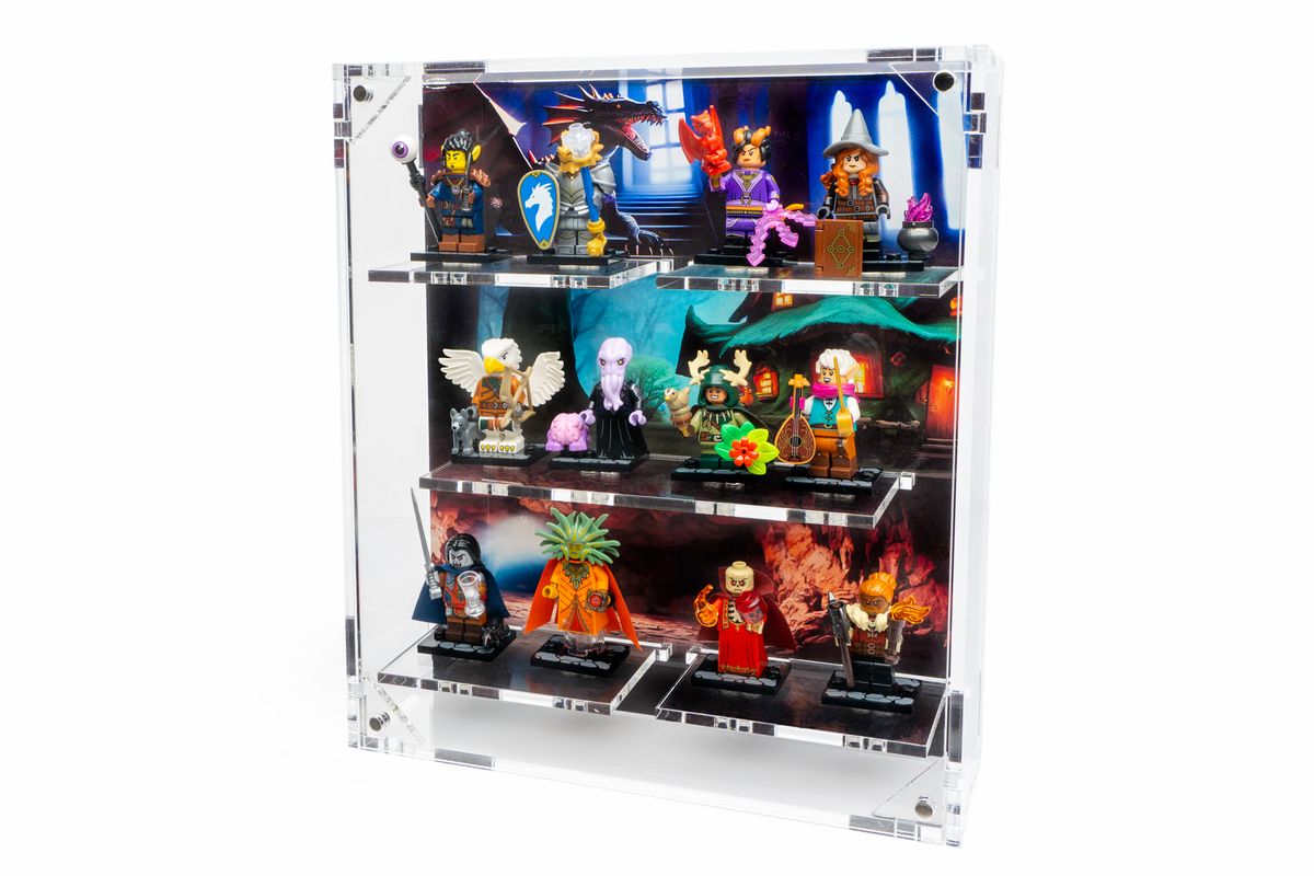 Wall display case for 12 LEGO® Dungeons and Dragons minifigures (71047 ...