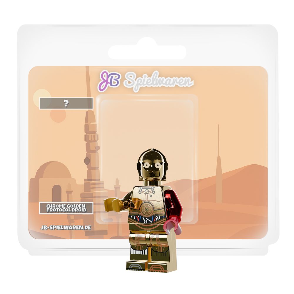 Chrome Protocol Droid with Red Arm Custom Minifigure | JB Spielwaren