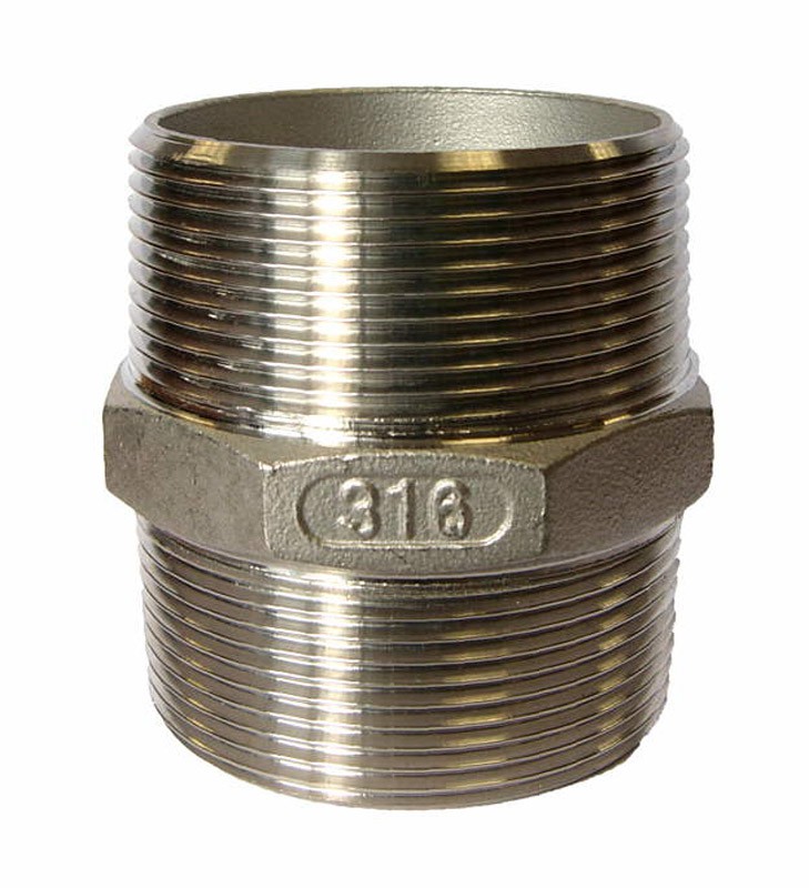 Edelstahl Doppelnippel 1"