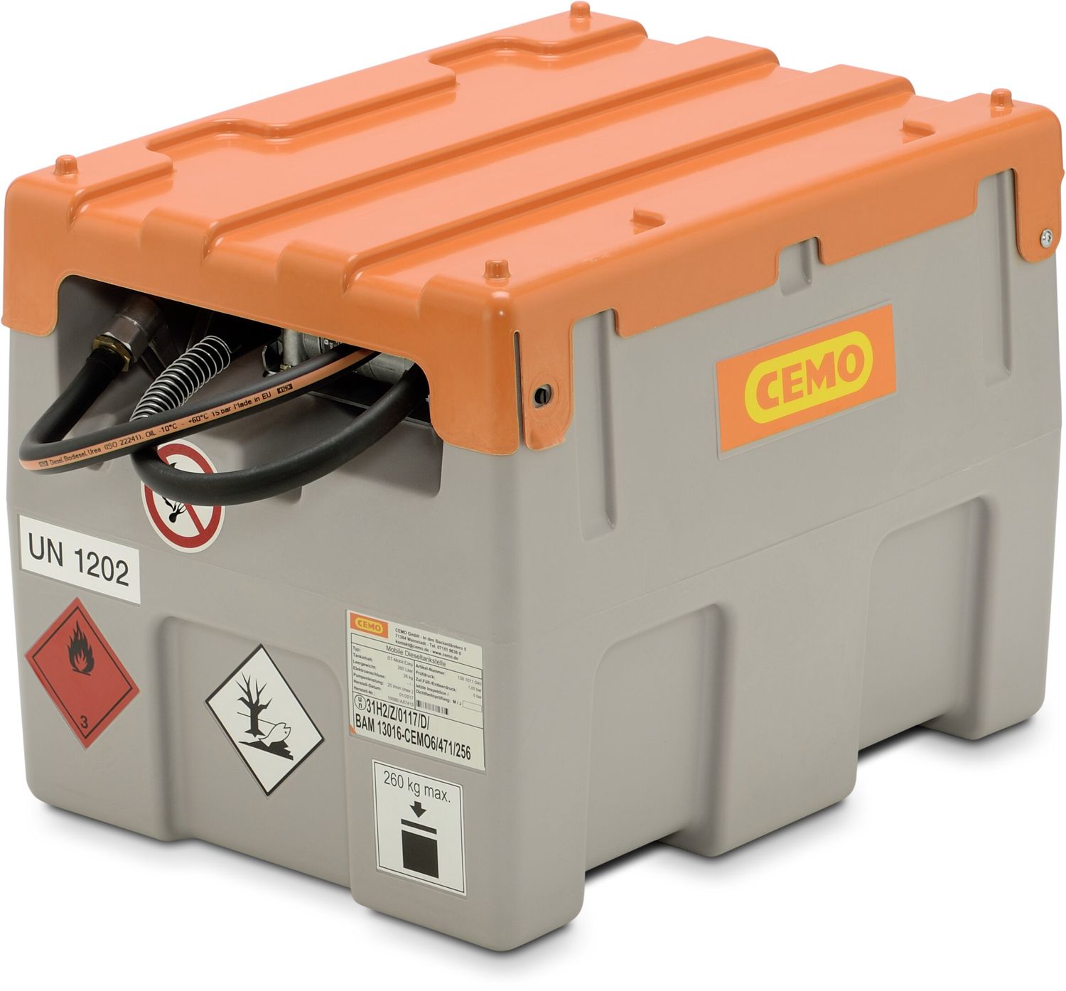Cemo mobile Dieseltankstelle Dieseltank 200l mit ADR 12V Dieselpumpe ...