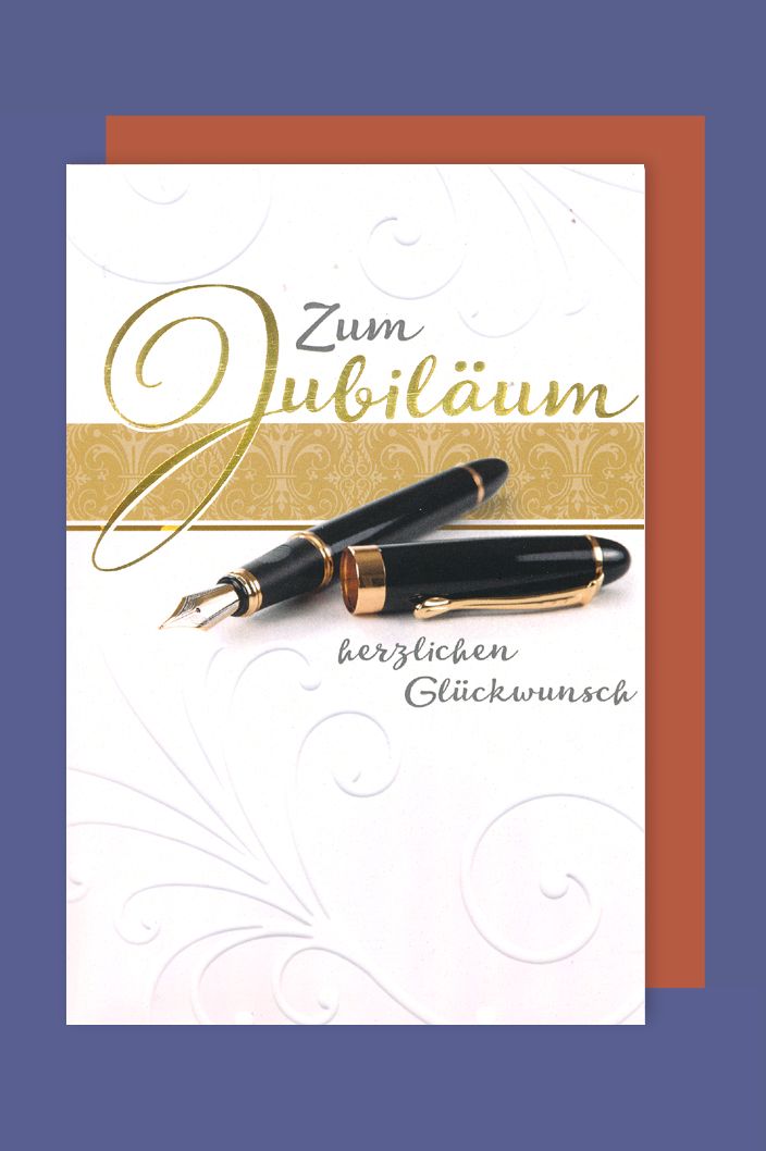 Jubiläum Grußkarte Geschäfts Prägung Karte Füllhalter 16x11cm | AvanCarte