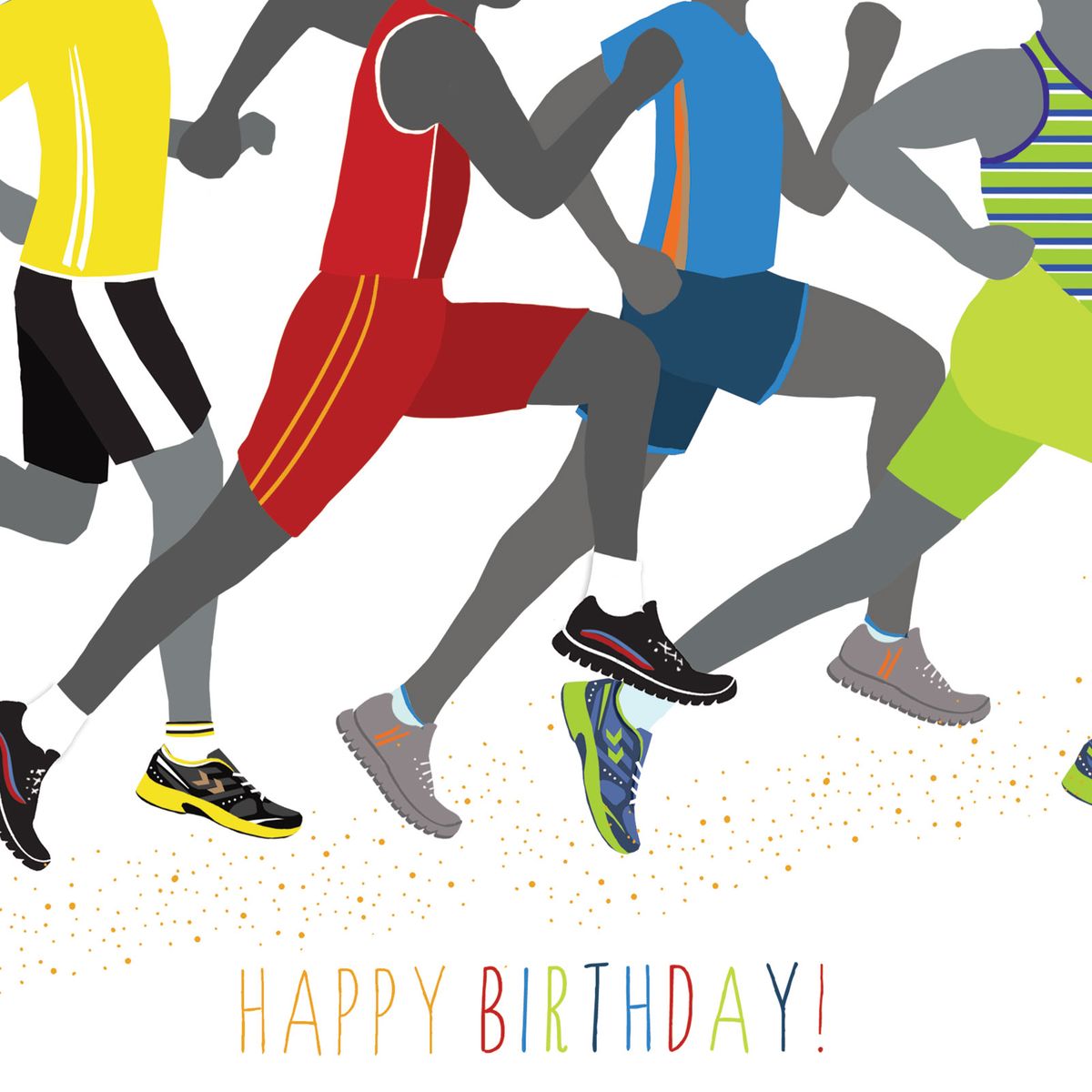 JAZ-BAZ Geburtstag Glitter-Karte Trend Grußkarte Jogging Happy Birthday ...