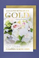 Gold Hochzeit 50 Karte Grußkarte Zusammen durchs Leben Golddruck ...