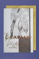 Examen Prüfung Grußkarte Karte Bestanden Golddruck Sekt 16x11cm | AvanCarte