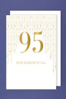 95 Geburtstag Karte Grußkarte Präge Golddruck Punkte 16x11cm | AvanCarte