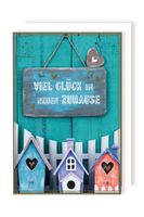 Einzug Umzug Karte Grußkarte Golddruck Gartenzaun 16x11cm | AvanCarte