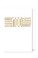 100 Geburtstag Karte Grußkarte Folien-Golddruck Glückwunsch 16x11cm ...