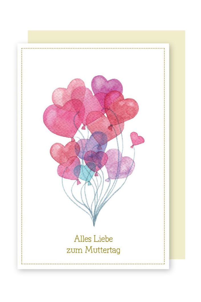 Muttertag Karte Grußkarte Alles Liebe Strauß aus Herzen 16x11cm | AvanCarte