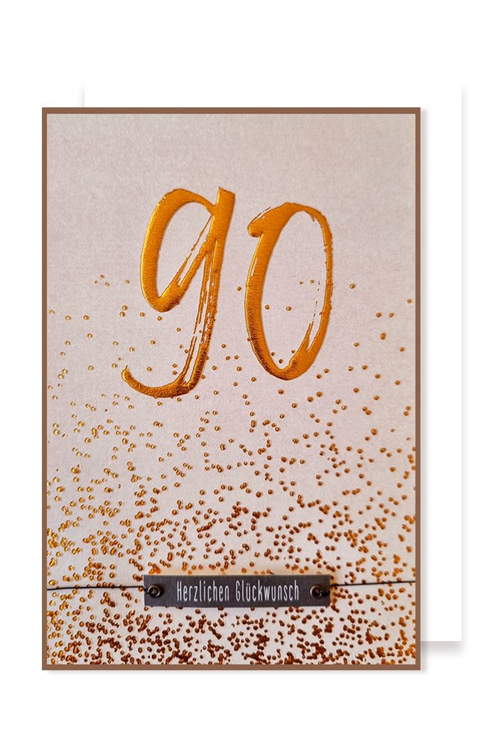 90 Geburtstag Grußkarte Karte Applikationen AvanHandcraft Kupfer ...