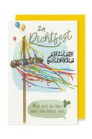 Richtfest Karte Grußkarte Glückwunsch Richtkranz 16x11cm | AvanCarte