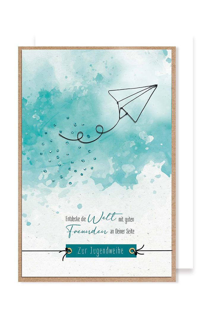 Jugendweihe Grußkarte Karte Applikationen AvanHandcraft Welt Freunden ...