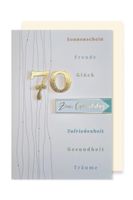 70 Geburtstag Karte Grußkarte Gold Appplikation Zum Geburtstag 16x11cm ...