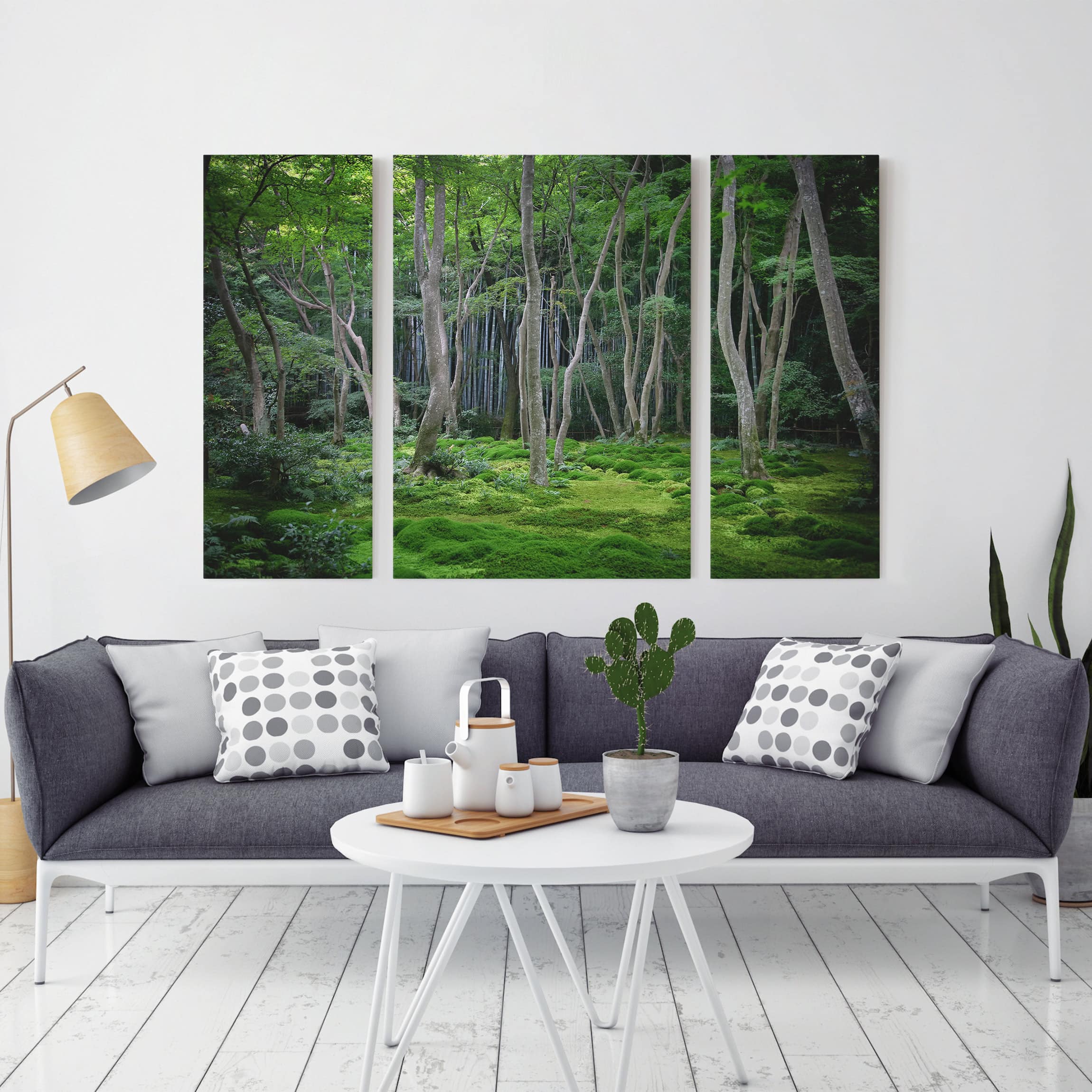 Leinwandbild 3-teilig - Japanischer Wald - Triptychon