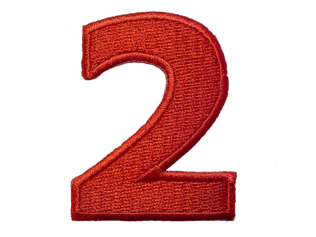 Aufnäher/Aufbügler - Zahl/Ziffer rot - Alle Zahlen einzeln auswählbar ...