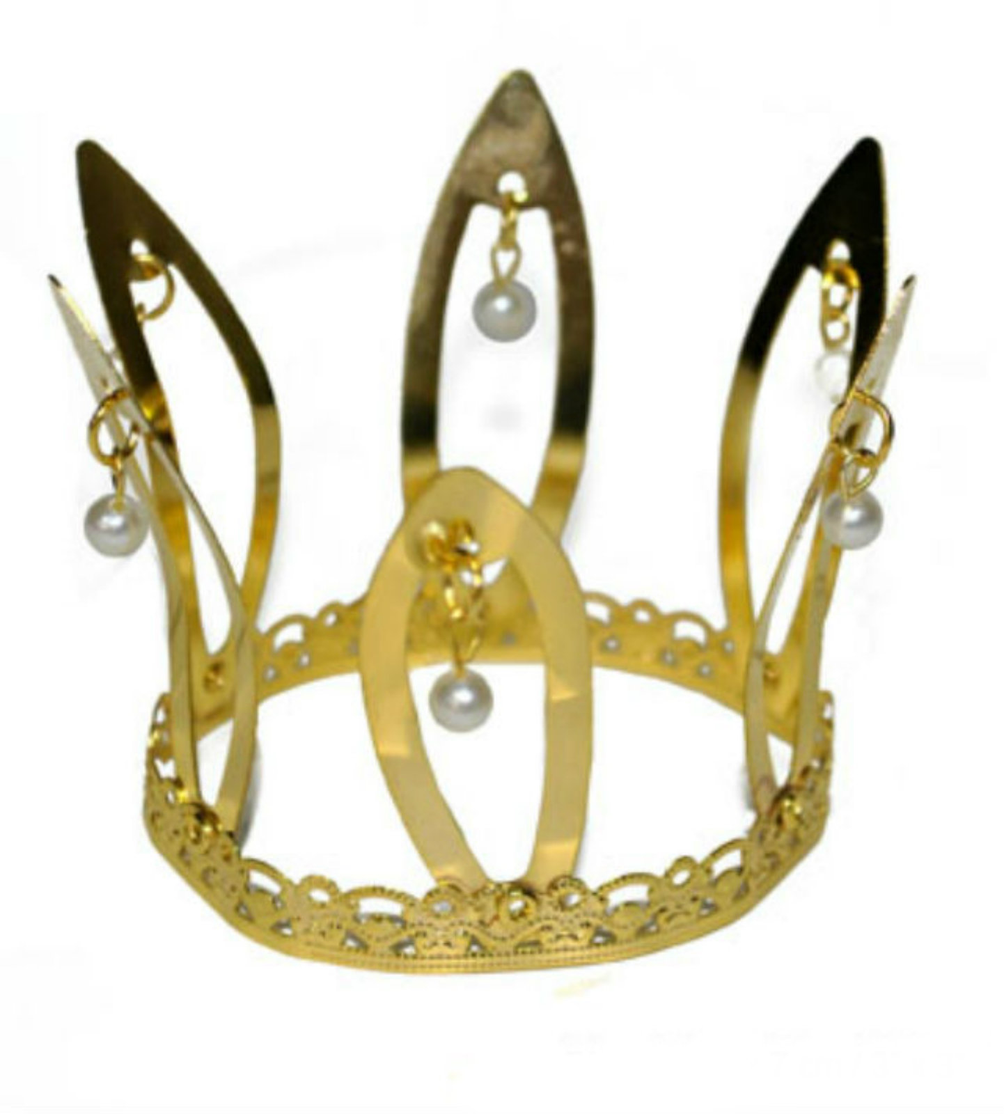 Krone Krönchen gold m Perlen Froschkönigin Prinzessin Edelfrau Karneval ...