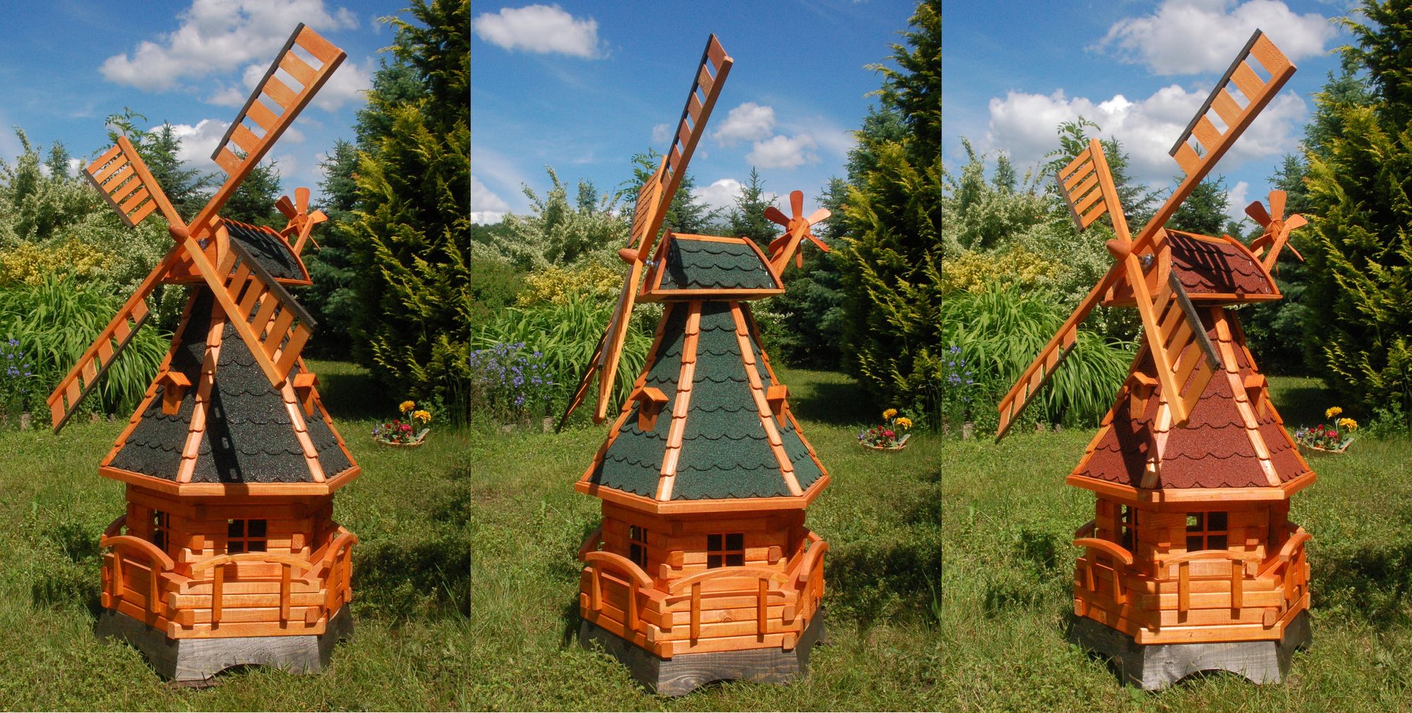 Deko-Windmühlen aus Holz in verschiedenen Farben – Höhe 1,4 m ...