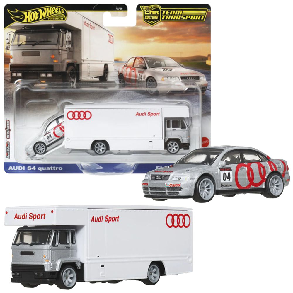 Audi S4 Quattro + Fleet Flyer | Hot Wheels | Team Transport Fahrzeuge ...