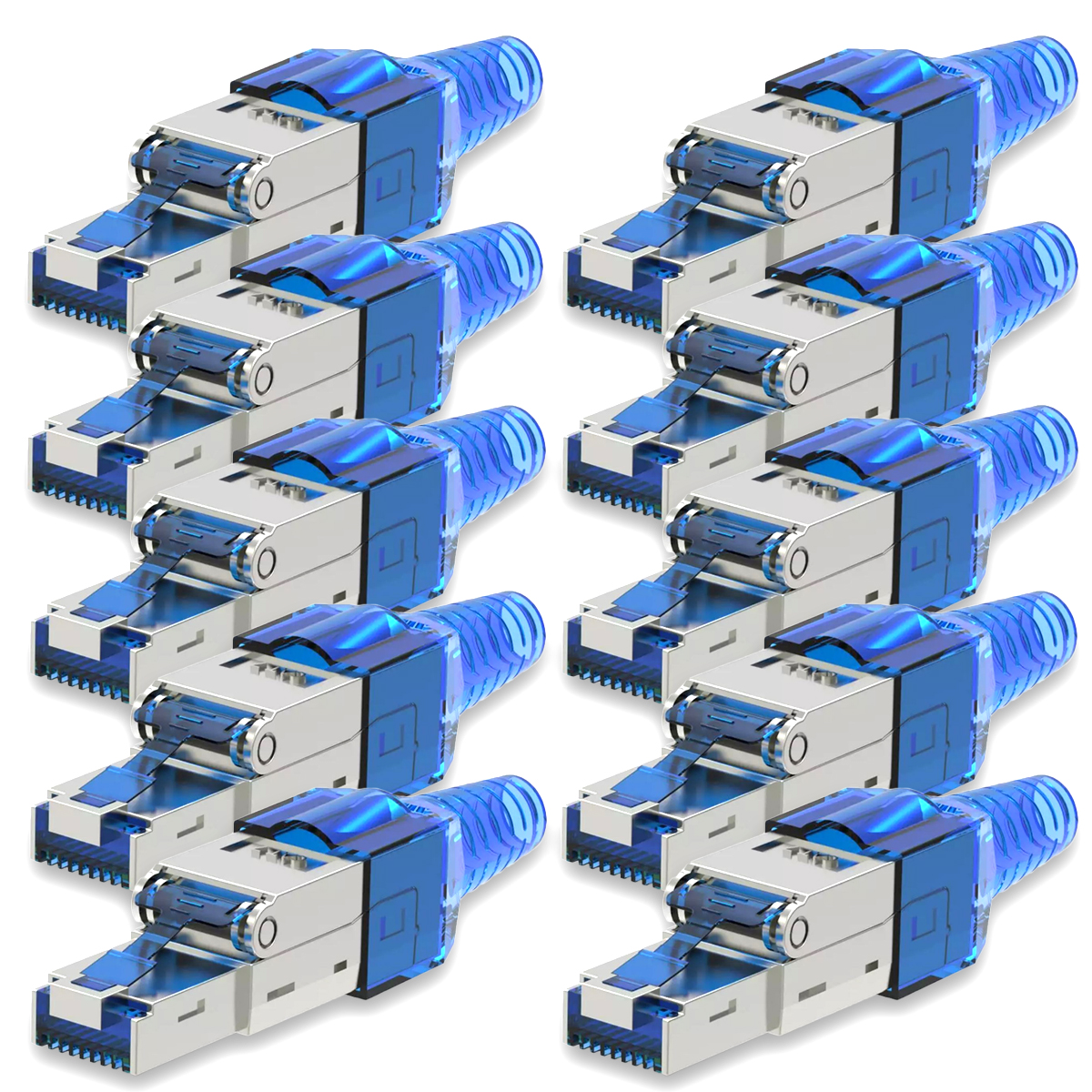 Netzwerkstecker CAT 7 Werkzeuglos 10 RJ45 Netzwerk Stecker geschirmt ...