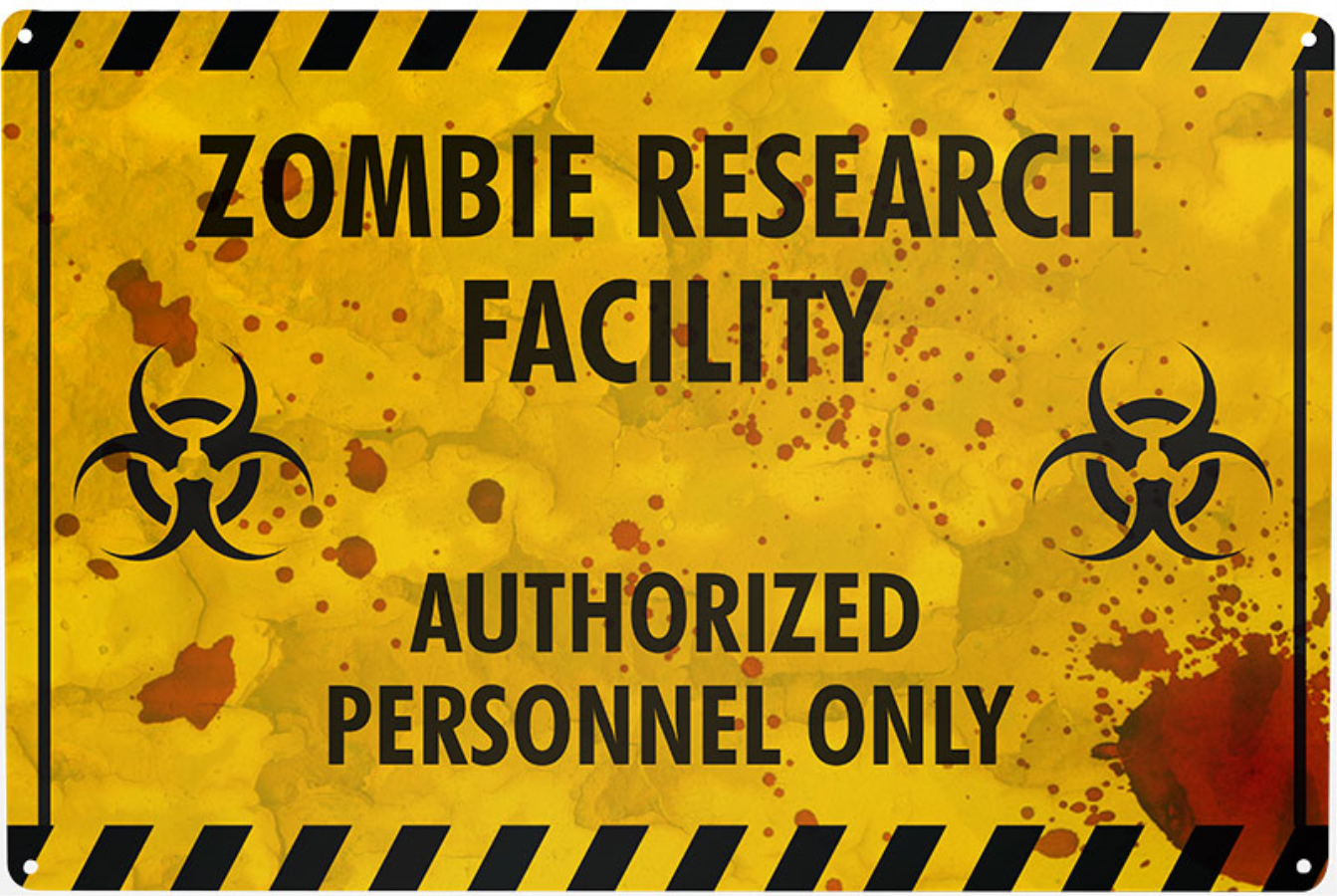 Blechschild "Zombie Research" | Kinkerlitzchen.de