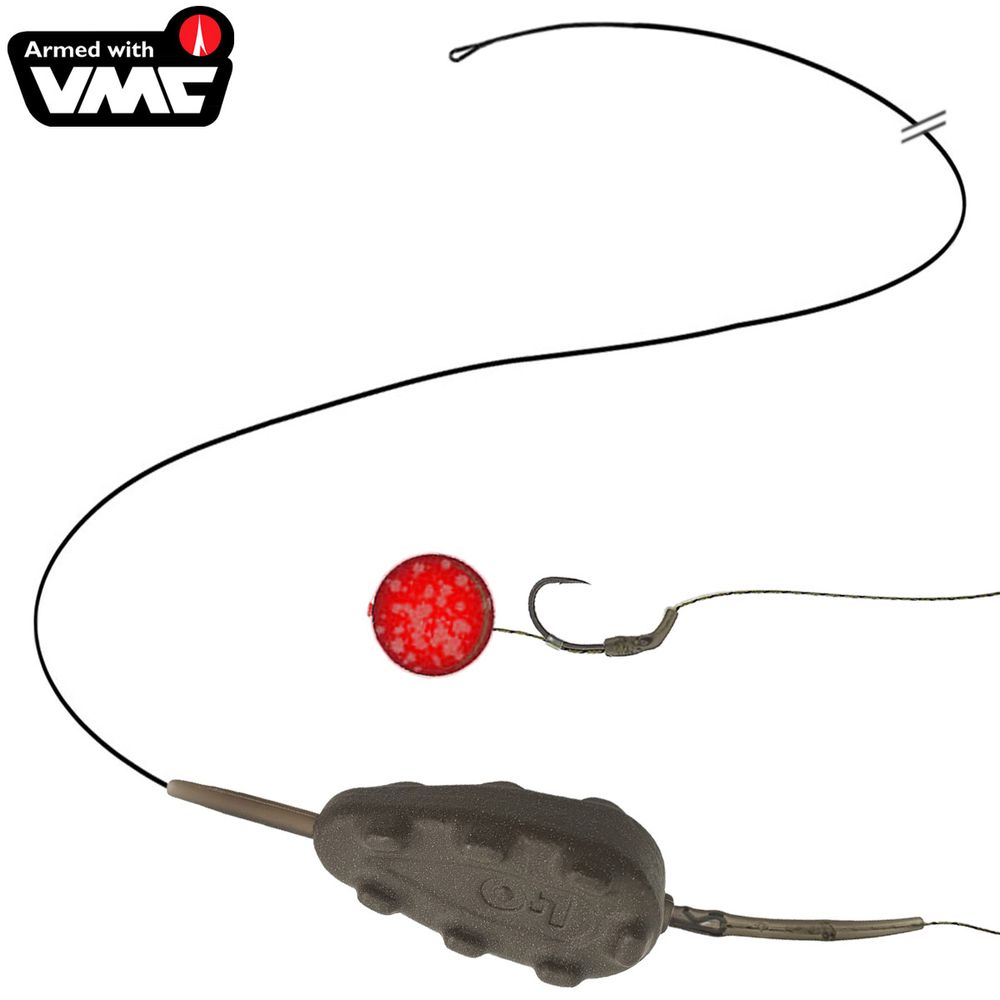 INLINE GRIP Karpfen Fertigmontage VMC Haken Life ORANGE Carp Ready Rig ...