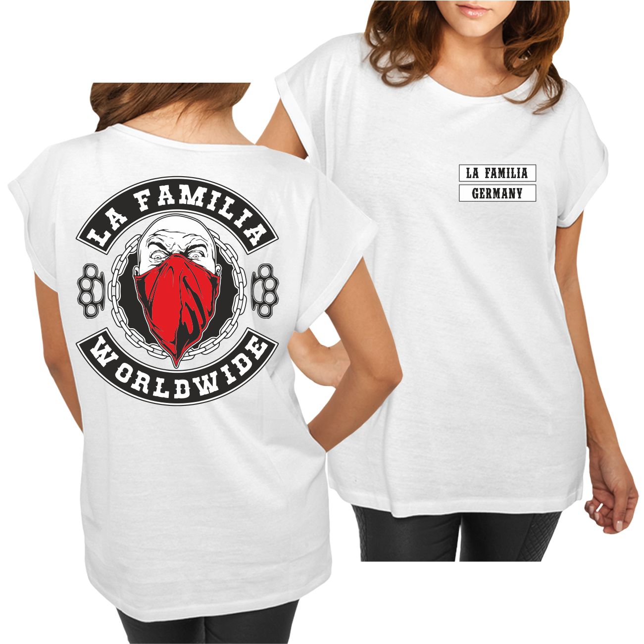 Frauen Damen T-Shirt La Familia WORLDWIDE Loca patch support criminal ...