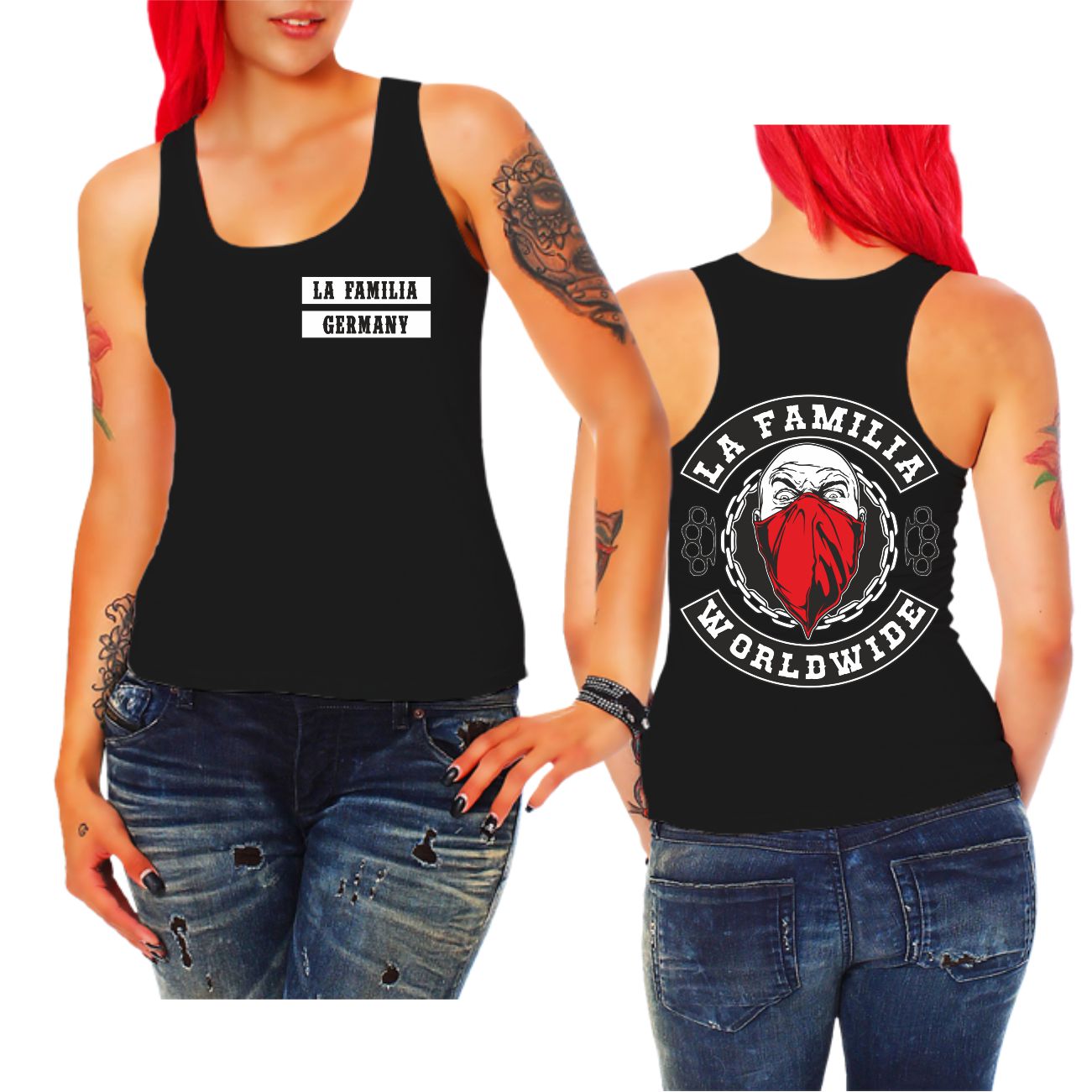 Frauen Trägershirt Top La Familia WORLDWIDE Loca patch support criminal ...