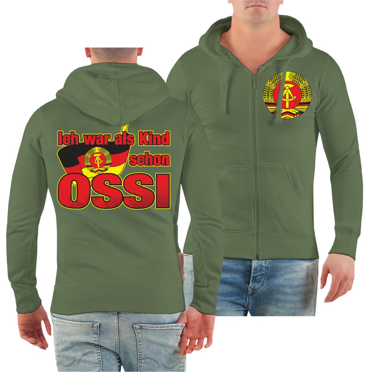 Men Hooded Jacket I was a child is Ossi East Germany East DDR NVA | eBay