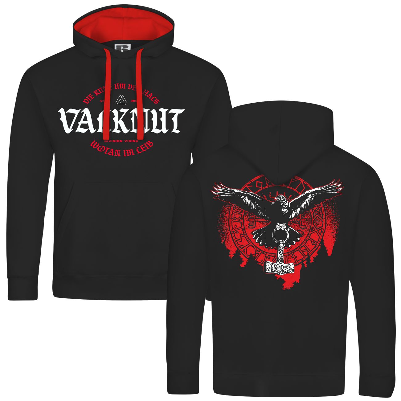 Männer Kapuzenpullover Valknut Die Rune um den Hals und Wotan im Leib ...