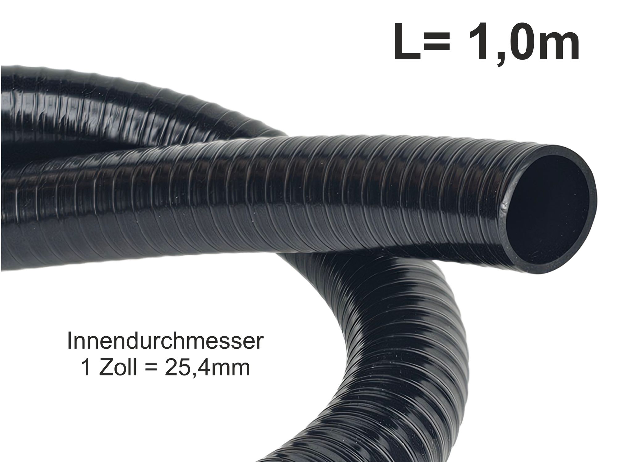 Schlauch schwarz d= 25 mm 1 Zoll für Wassersammler Länge 1,0m (keine ...