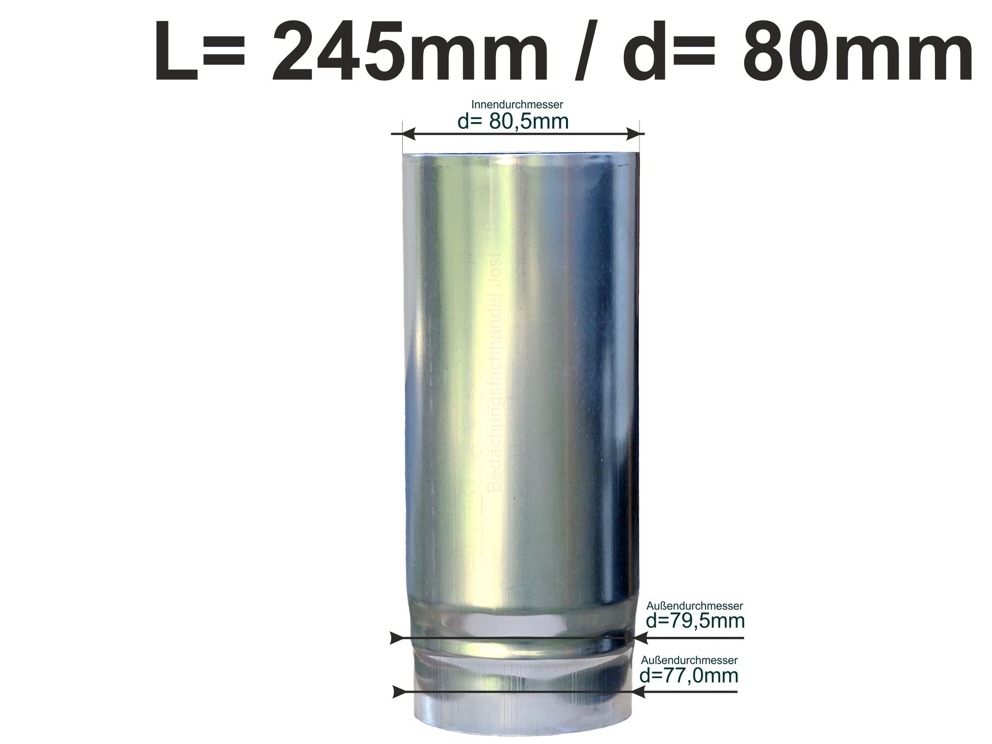 Zink Schiebemuffe d= 80 mm L=245mm - Fallrohr Langmuffe Kurzlänge GRÖMO ...