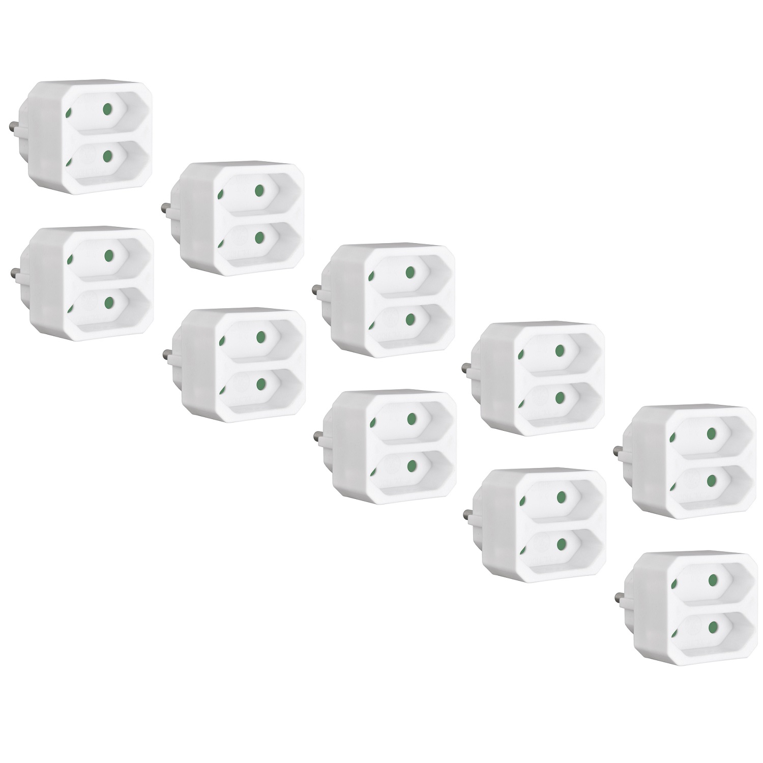 Heitech 10 Stück 2-fach Eurostecker mit Kindersicherung TÜV-Zeichen ...