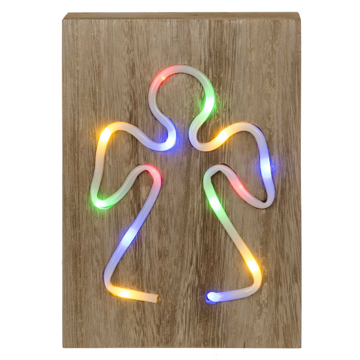 LED-neon Leuchte Engel in Holzbox | Objektkult Shop