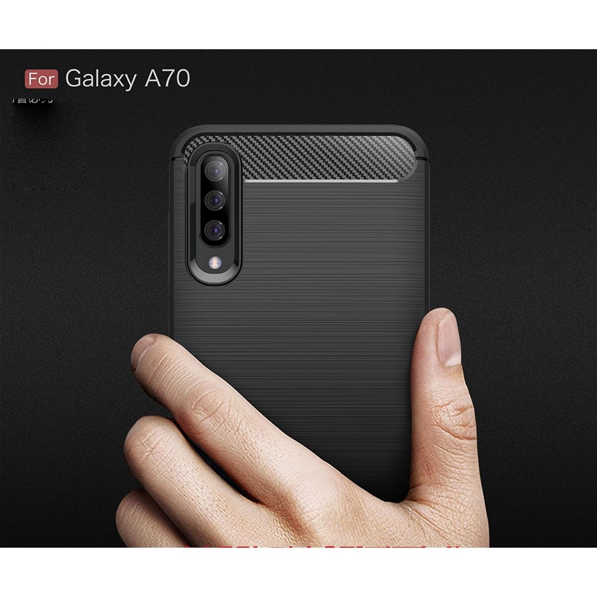 Samsung Galaxy A70 TPU Case Carbon Fiber Optik Brushed Schutz Hülle ...