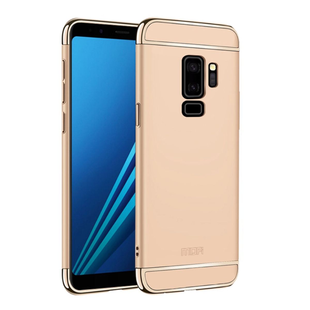 Handy Hülle Schutz Case für Samsung Galaxy S9 Bumper 3 in 1 Cover Chrom ...
