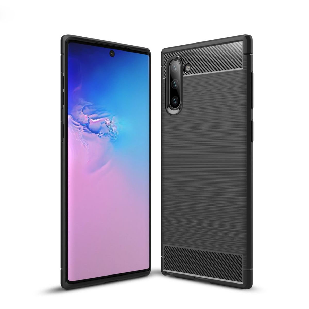 Schutzhülle Handyhülle für Samsung Galaxy Note 10 Case Cover Carbon ...