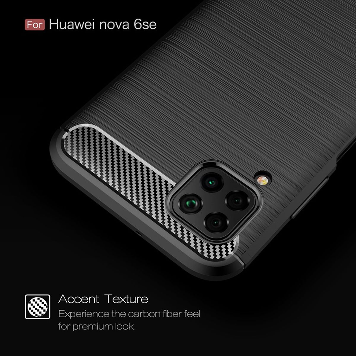 Huawei P40 Lite TPU Case Carbon Fiber Optik Brushed Schutz Hülle Blau ...