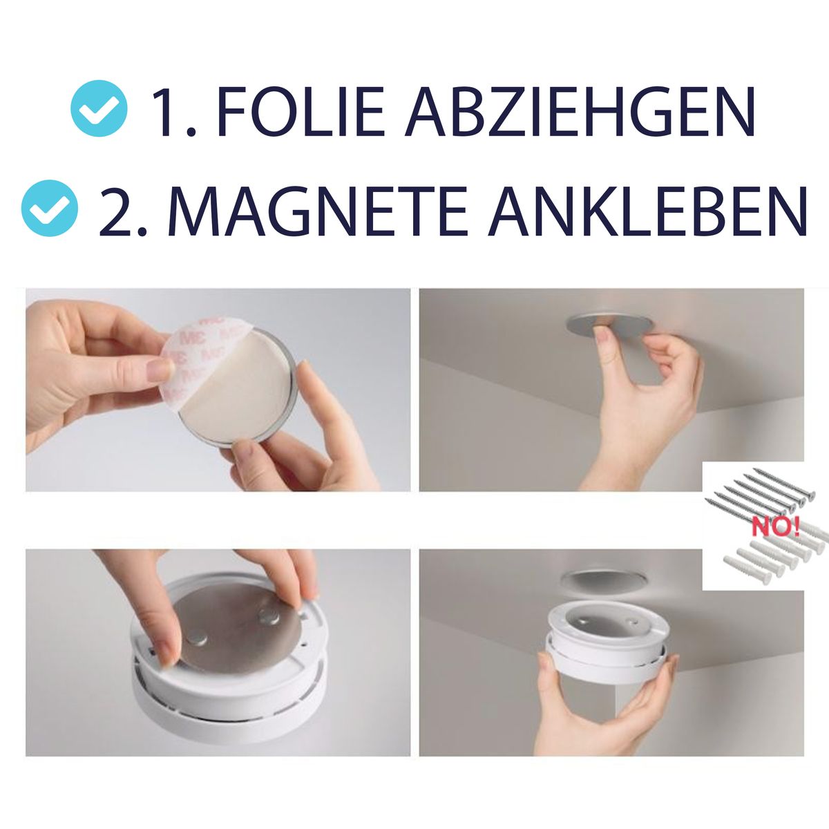Rauchmelder Magnethalter - Sichere Befestigung mit starken Neodym ...