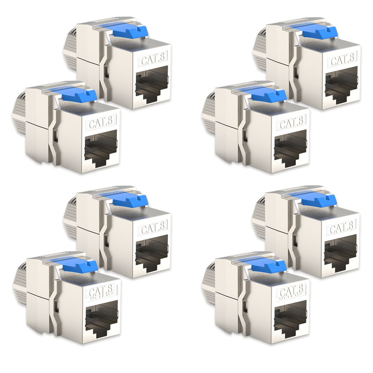 8x CAT8 Keystone Jack RJ45 Modul Buchse 2000 MHz 40Gbit geschirmt ...