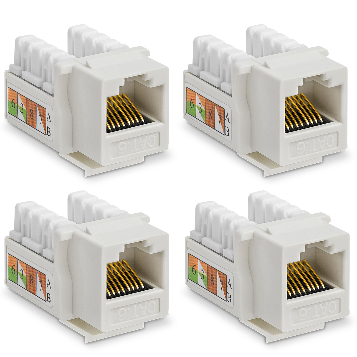 4x Cat 6 Keystone Jack RJ45 Ethernet Netzwerk Buchse 250MHz Modul ...
